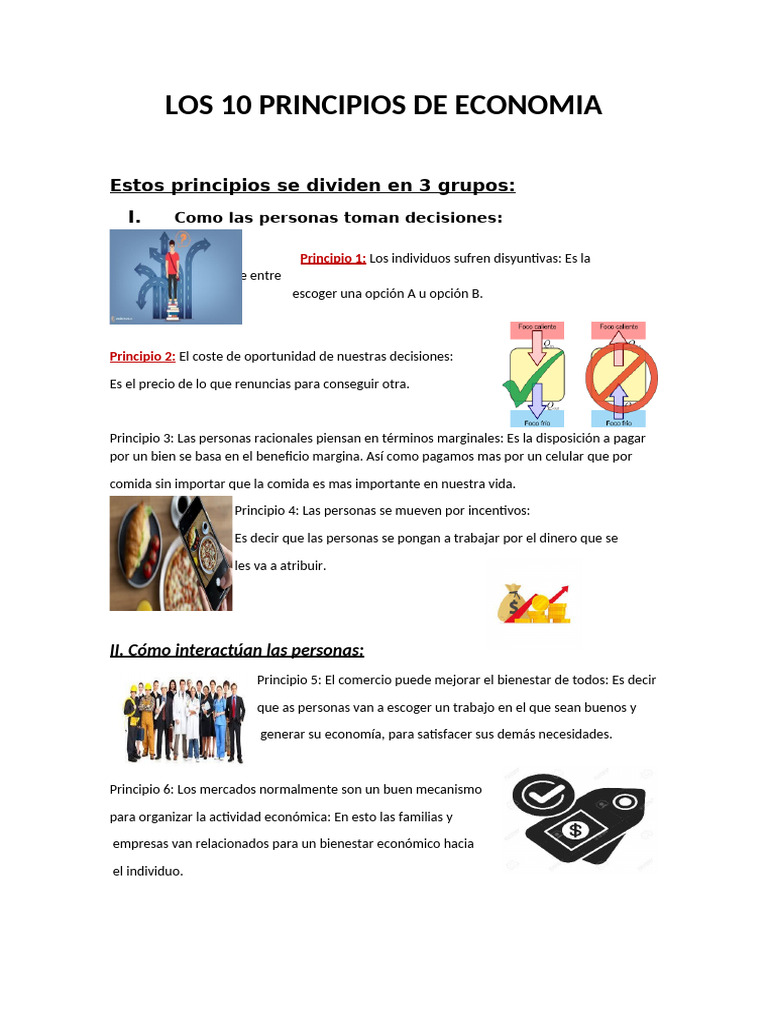 LOS 10 PRINCIPIOS DE ECONOMIA Leonardo | PDF | Inflación | Precios