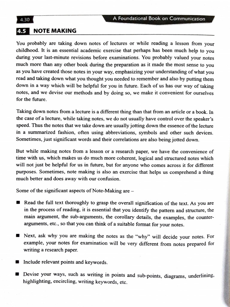 Note Making | PDF