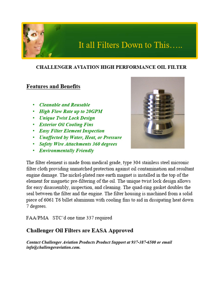 High Performance Oil Filter Overview | PDF