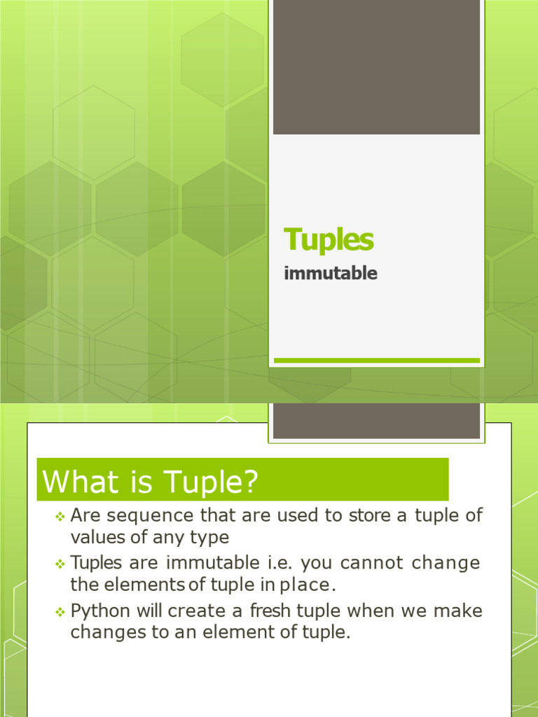 07 TUPLES | PDF | Programming Paradigms | Computer Programming 07 TUPLES | PDF | Programming Paradigms | Computer Programming