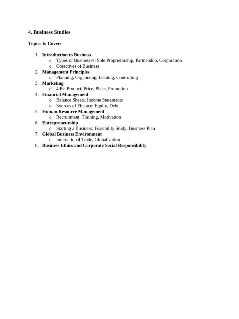 Business Studies Essentials | PDF