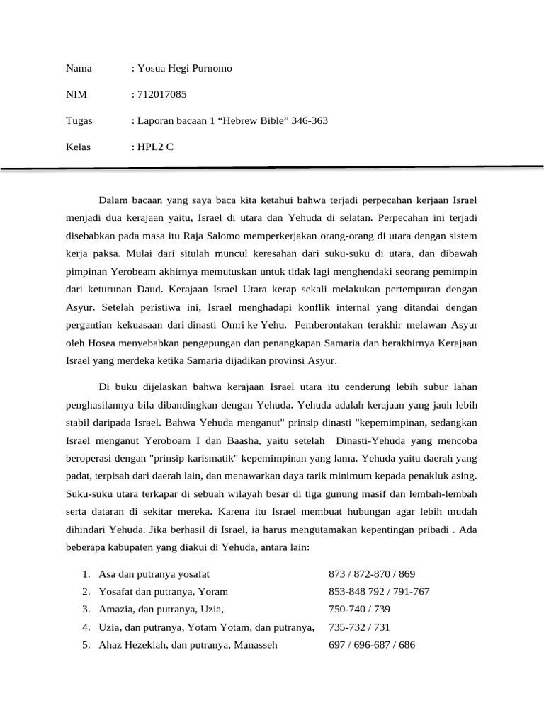 Laporan Baca Yosua | PDF