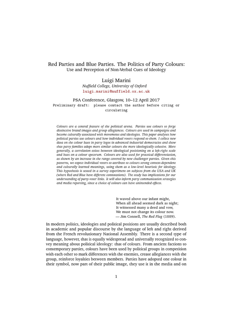 The Politics of Party Colours Explained | PDF | Color | Political Parties