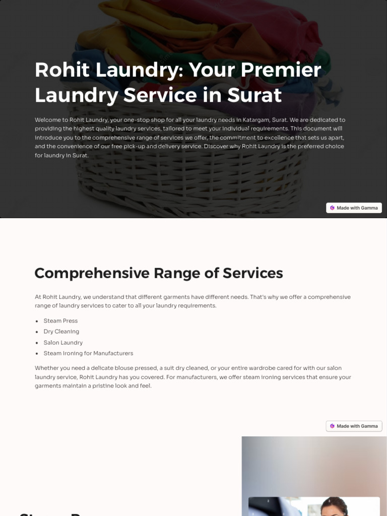 Surat's Top Laundry Service: Rohit Laundry | PDF | Laundry | Clothing