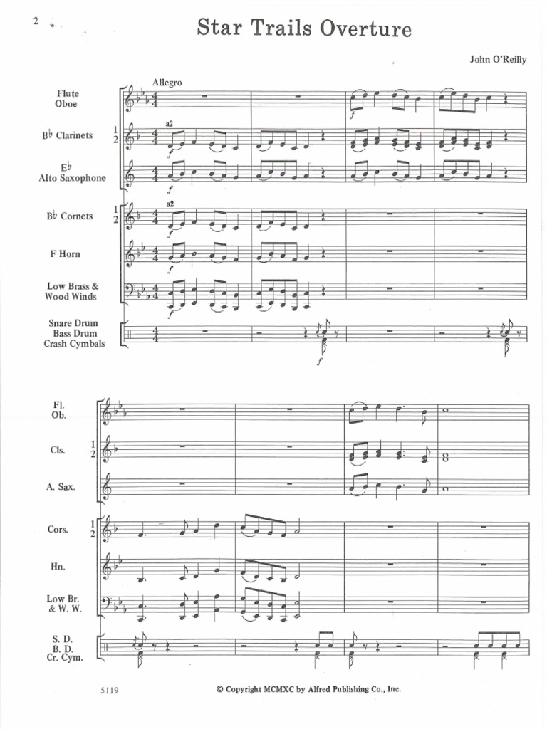 Star Trails Overture Sheet Music | PDF | Woodwind Instruments | Music ...