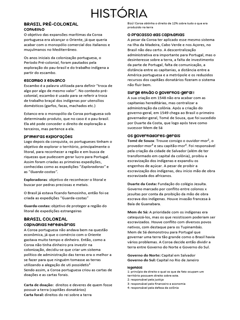 Brasil Pré-Colonial e Colonial: História e Estrutura | PDF | Barter ...