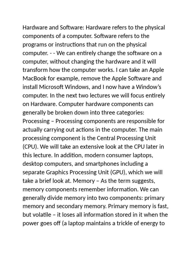 Hardware and Software | PDF