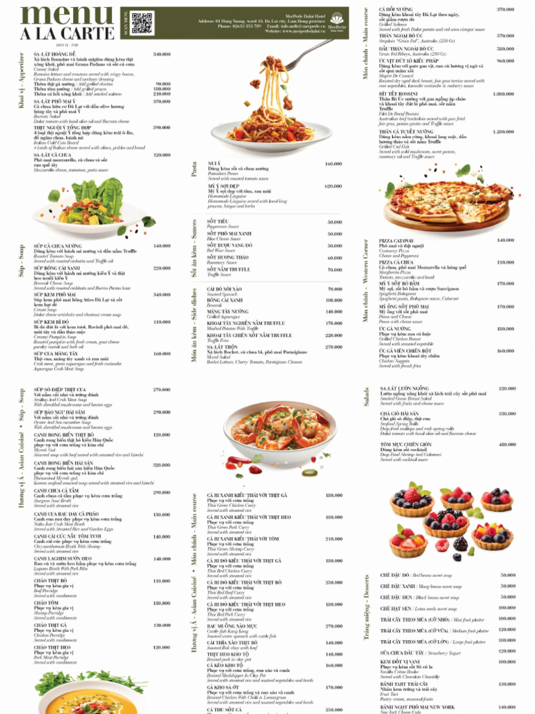 Menu Alacarte Restaurant | PDF