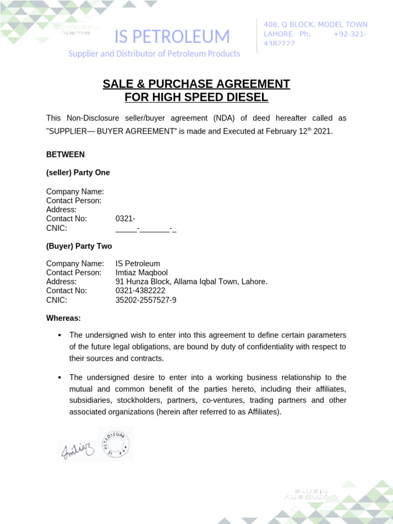 SPA OF HSD IS & | PDF | Non Disclosure Agreement | Private Law