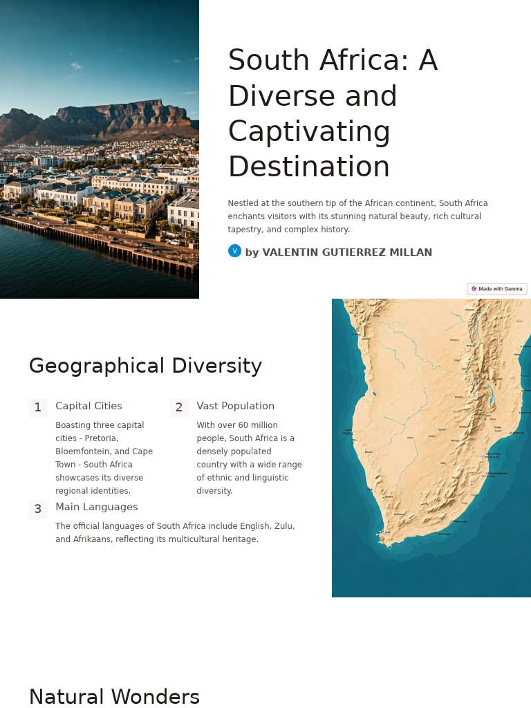 South Africa a Diverse and Captivating Destination | PDF | South Africa ...