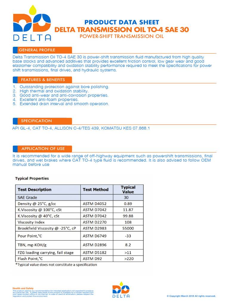 Delta Data Sheet Sae 30 Transmission - 11 | PDF
