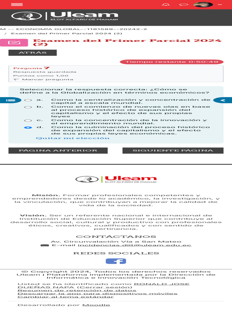 Examen del Primer Parcial 2024 (2) (página 7 de 10) Aula virtual Uleam | PDF