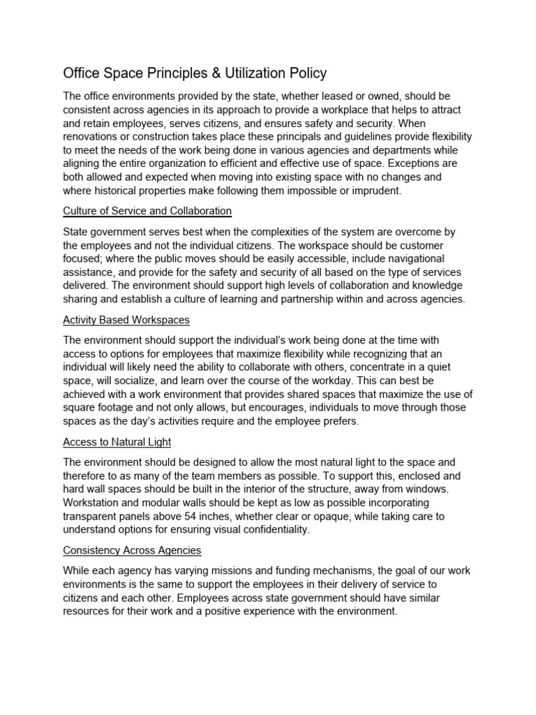 Office Space Planning Standards Guide | PDF | Ac Power Plugs And ...