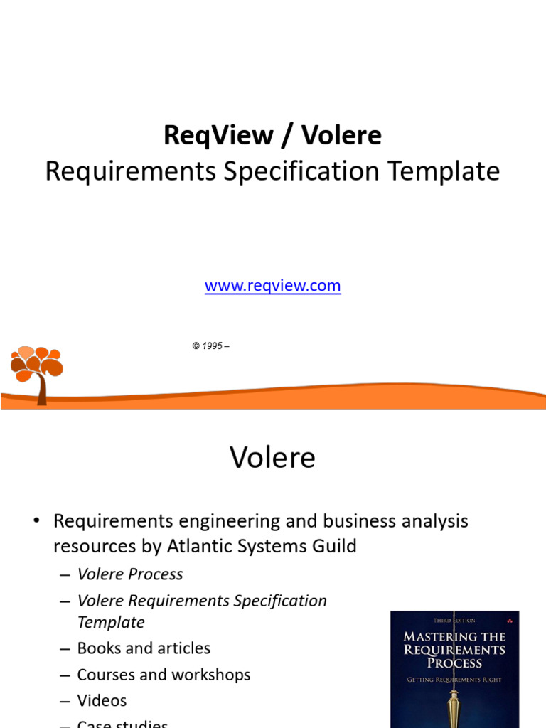 ReqView-Volere Requirements Specification Template | PDF | Specification (Technical Standard ...