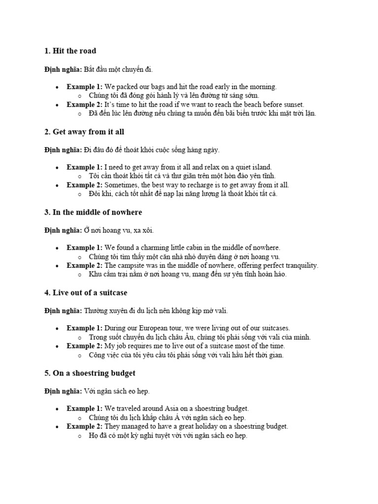 Holidays Idiom - Ielts Speaking | PDF