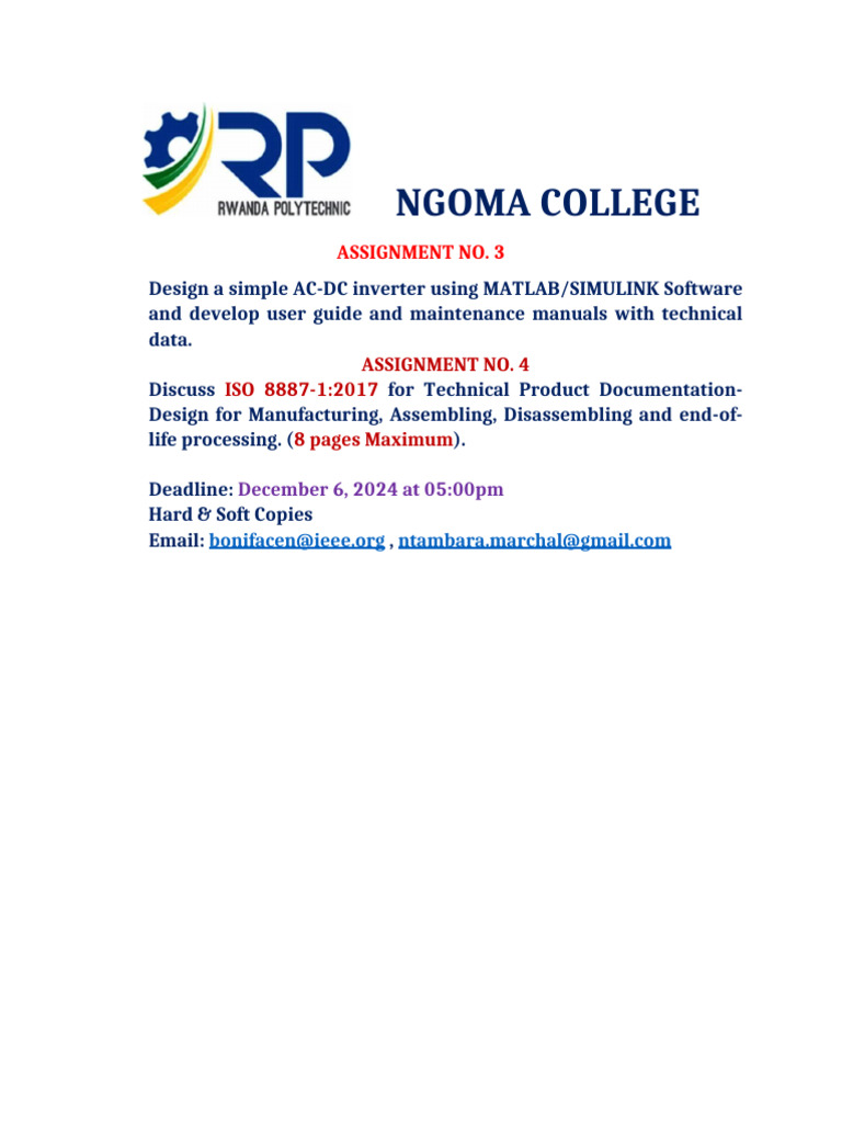 ASSIGN 3 & 4 BTECH MT RP NGOMA COLLEGE | PDF