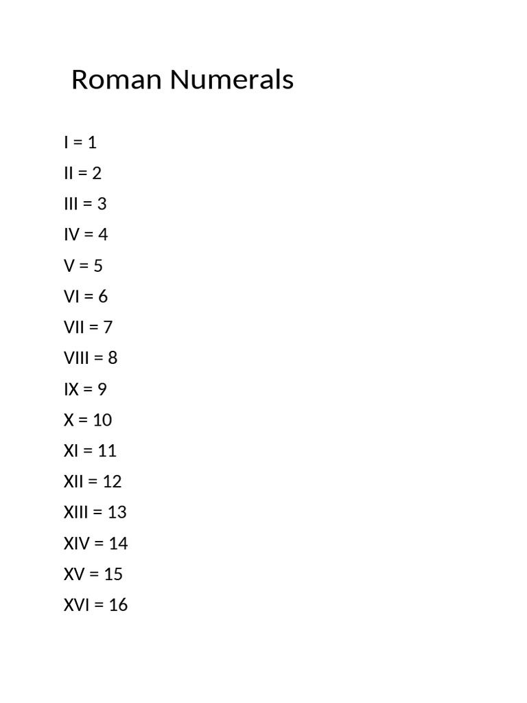 Roman Numerals | PDF