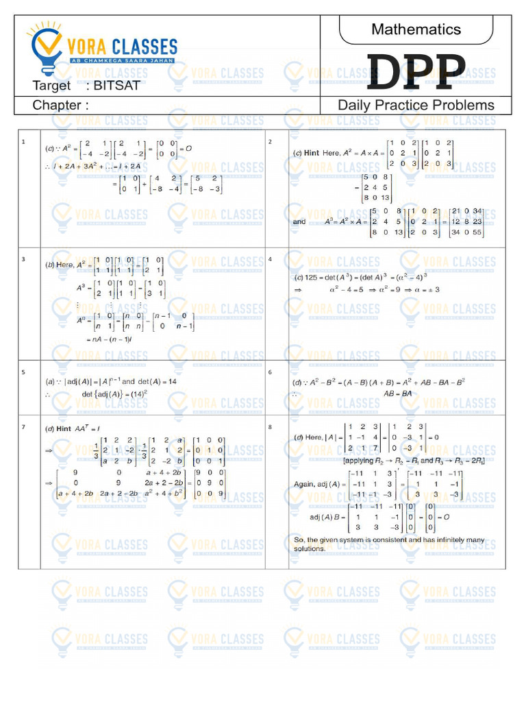 Matrices Sol | PDF