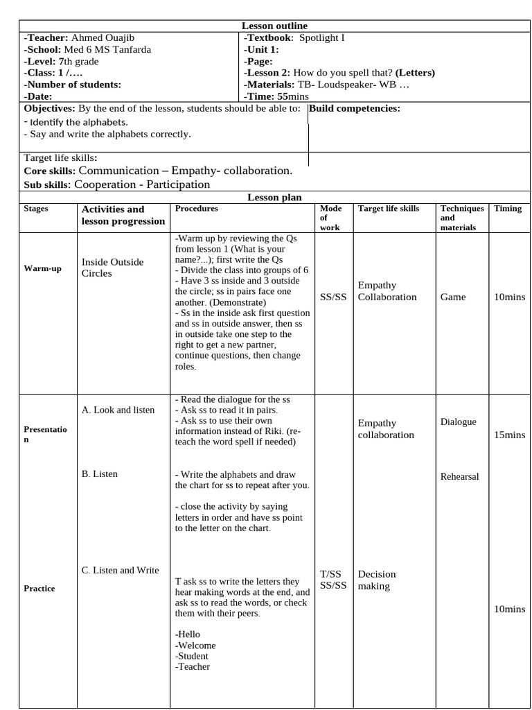 3 - Unit 1 Lesson 2 Letters | PDF | Human Communication | Cognition