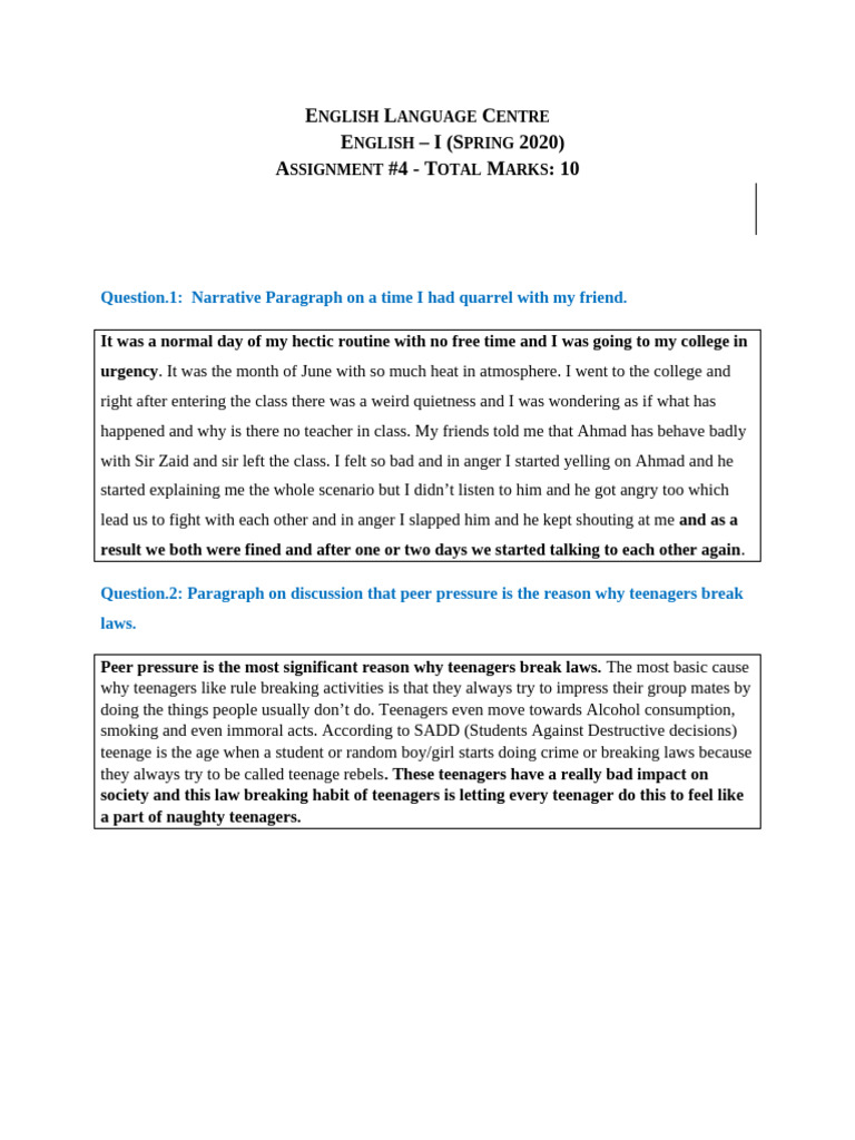 Paragraph Writing Examples and Topics | PDF
