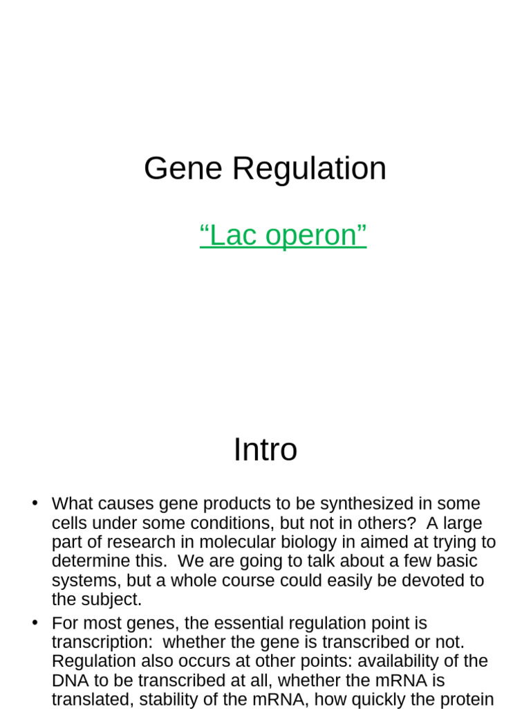 Understanding the Lac Operon in Gene Regulation | PDF | Operon | Repressor
