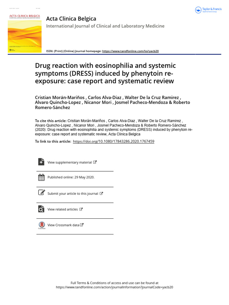 Drug reaction with eosinophilia and systemic symptoms induced by ...