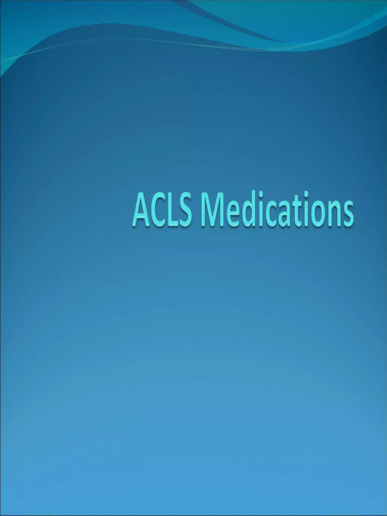 Acls Drugs | PDF