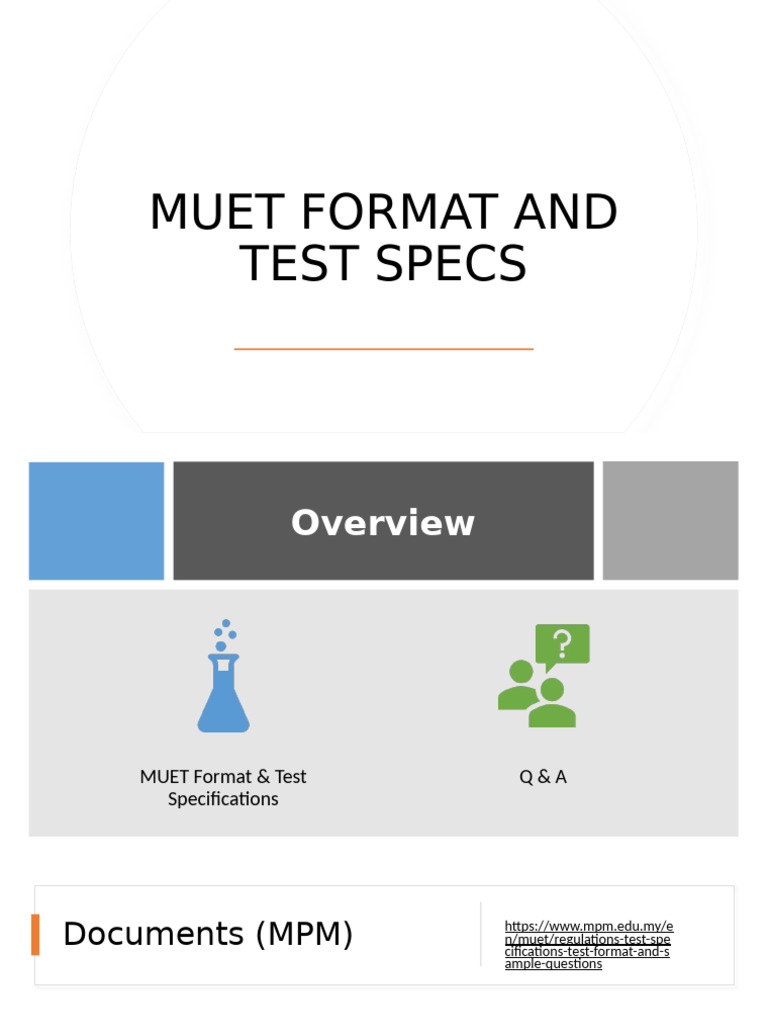 MUET 2021 New Format and Test Specifications | PDF | Multiple Choice ...