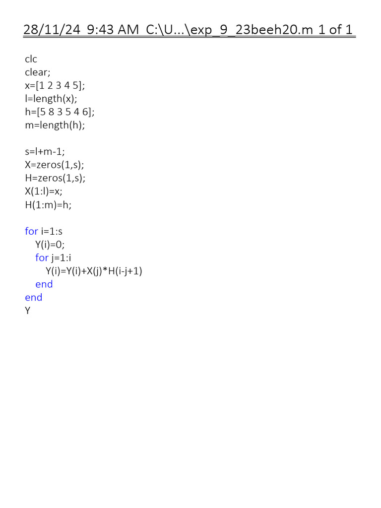 Exp 7b Code Using For Loop | PDF