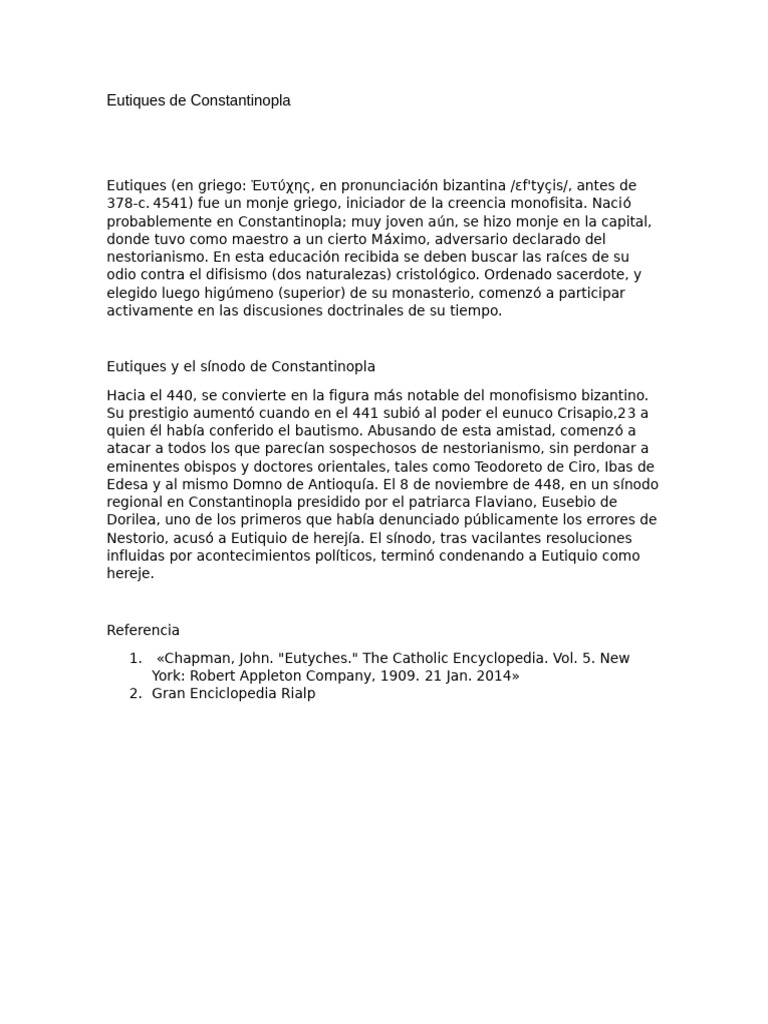 Eutiques de Constantinopla | PDF