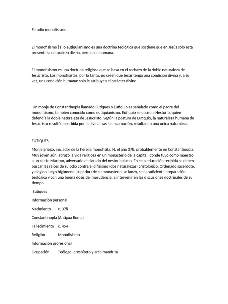 Estudio Monofisismo | PDF