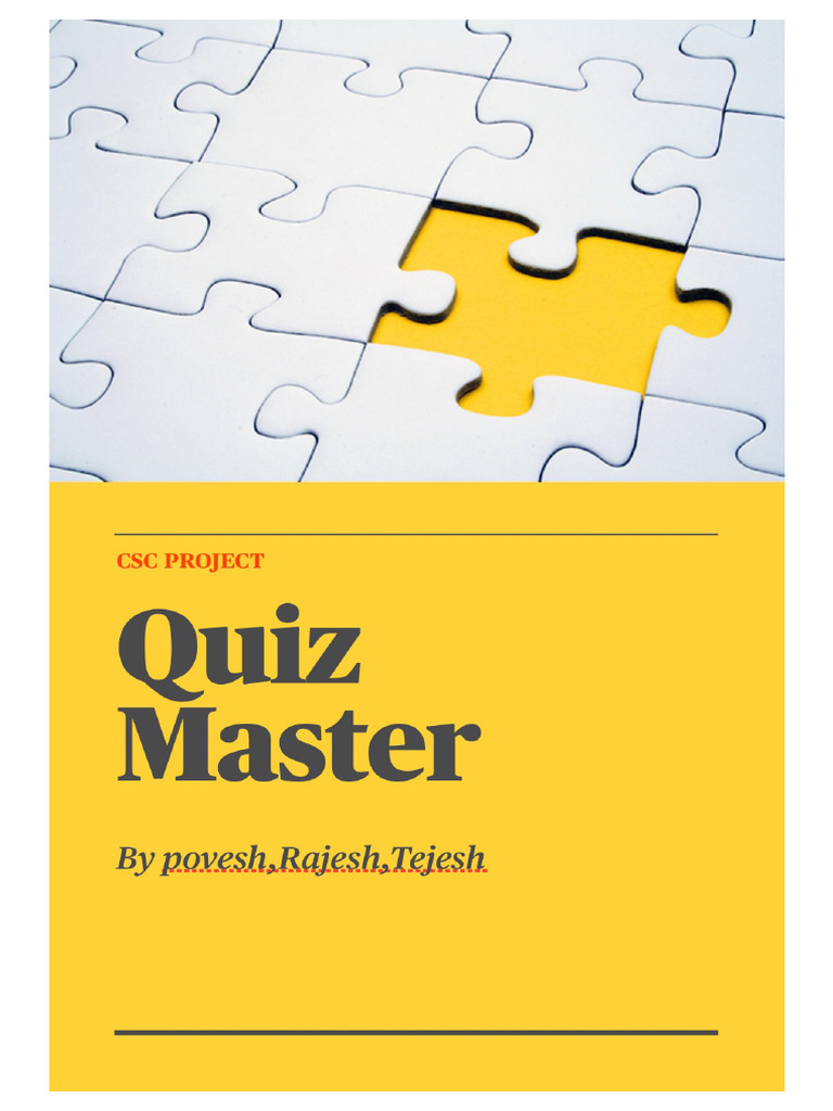 CSC Quiz Master Project | PDF