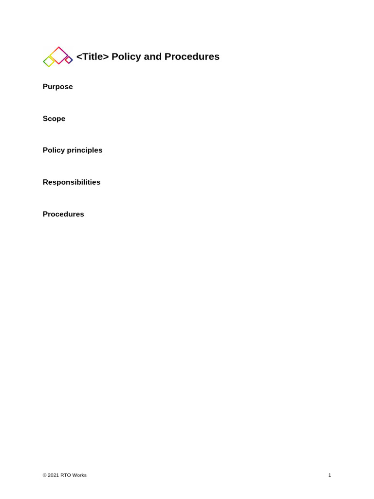 BSBTWK502 UNIT 3 Policy and Procedures Template | PDF