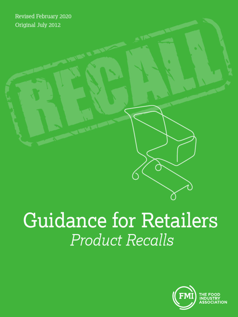 Guidance For Food Retail Product Recall | PDF | Food And Drug ...