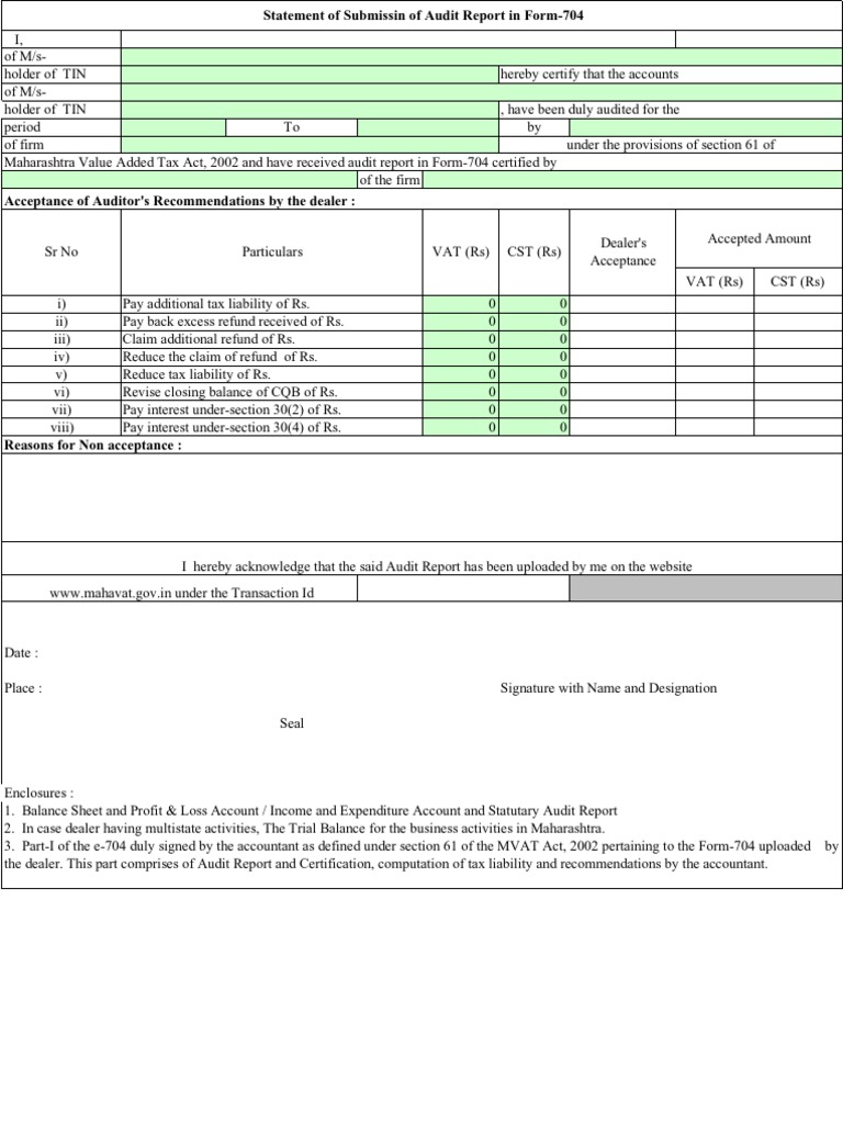 Form-704 New | Download Free PDF | Revenue | Taxes