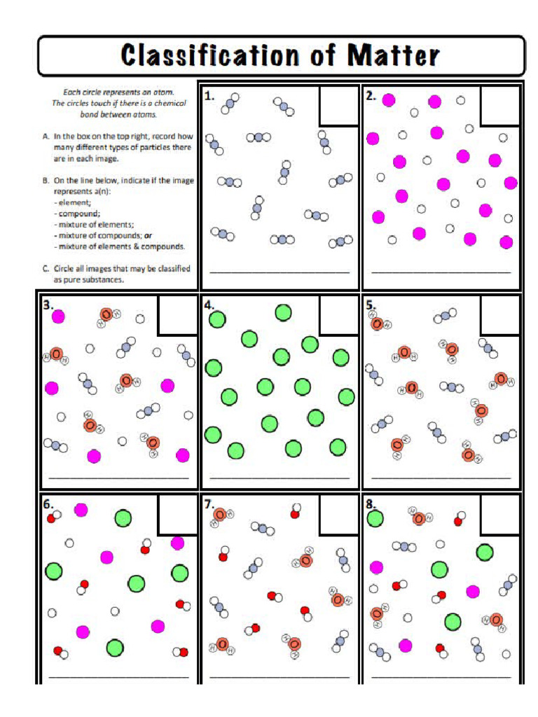 Classification of Matter Student Page | PDF