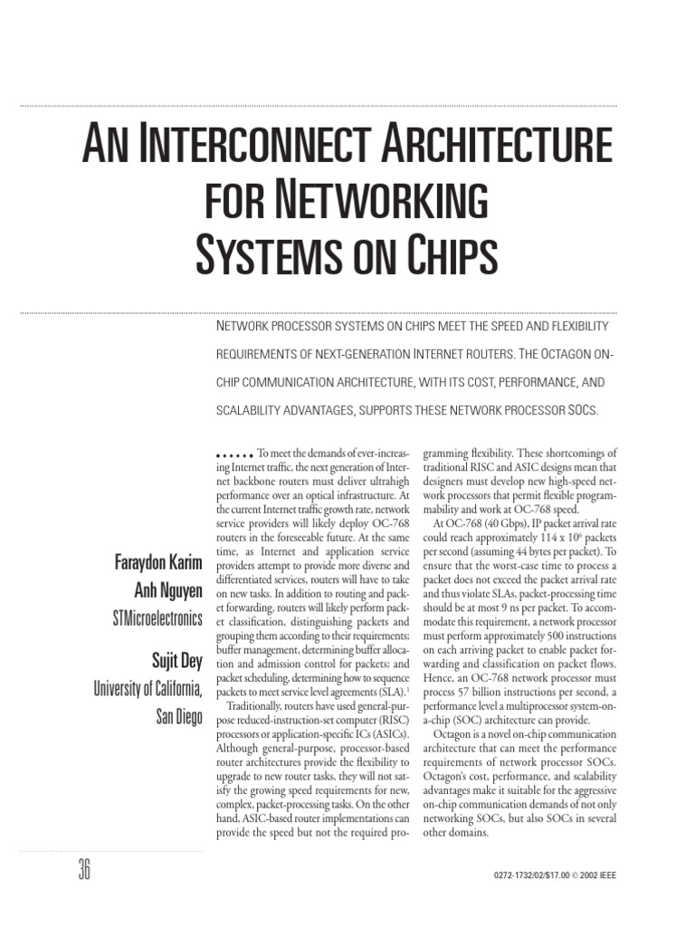 An Interconnect Architecture For Networking Systems On Chips | PDF | System On A Chip | Computer ...