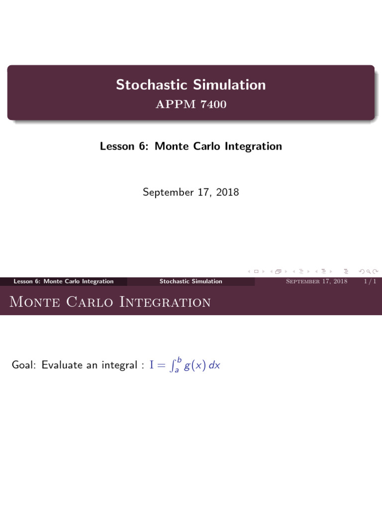 Hit or Miss MC | PDF | Monte Carlo Method | Statistical Inference