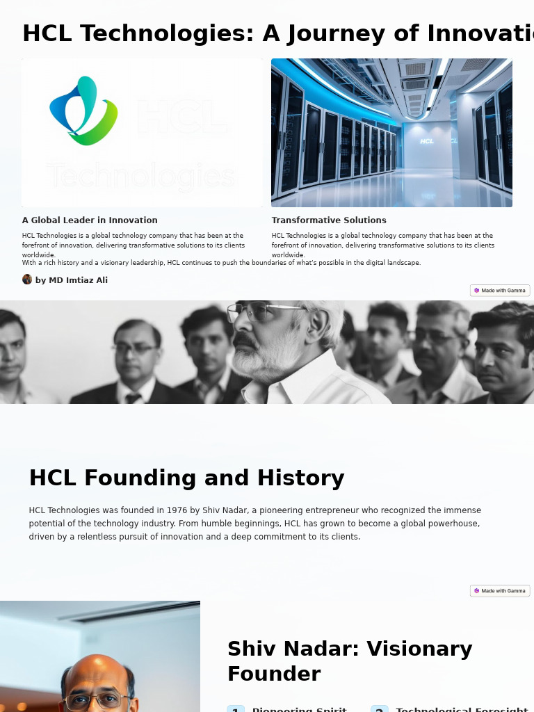 HCL Technologies A Journey of Innovation | PDF | Cloud Computing ...