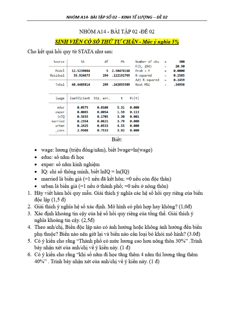 A14-BÀI TẬP 02-ĐỀ 02 | PDF