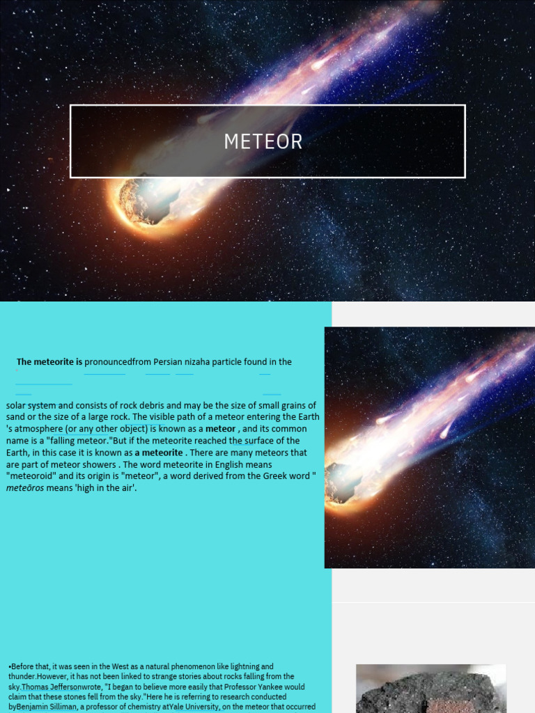 انجليزي meteorite project☄️..pdf⁩ | PDF | Meteoroid | Solar System
