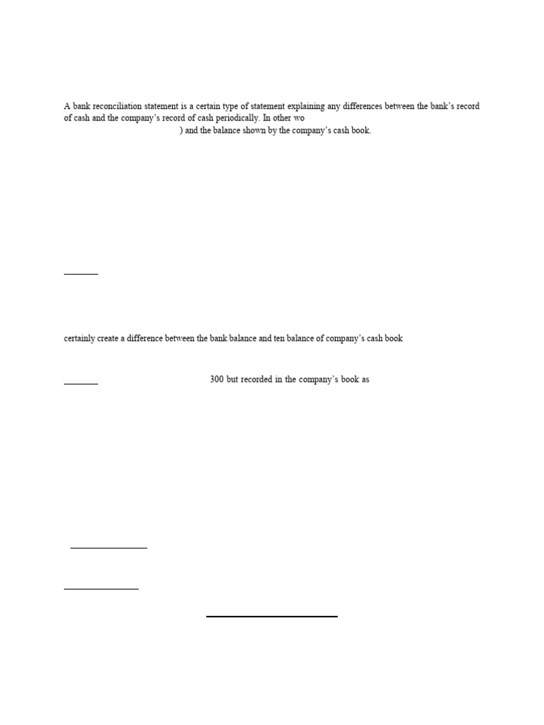 ACC-1101 Chapter 6 Bank Reconciliation Statement | PDF | Banks | Debits ...