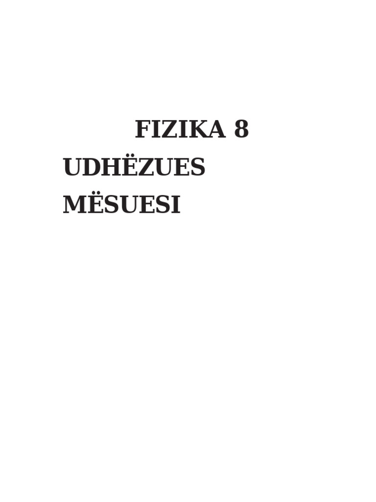Fizika 8 Udhëzues Mësuesi | PDF