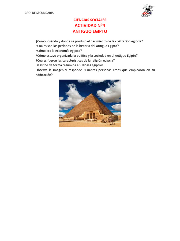 ACTIVIDAD 4 C.SOC. ANTIGUO EGIPTO | PDF ACTIVIDAD 4 C.SOC. ANTIGUO EGIPTO | PDF