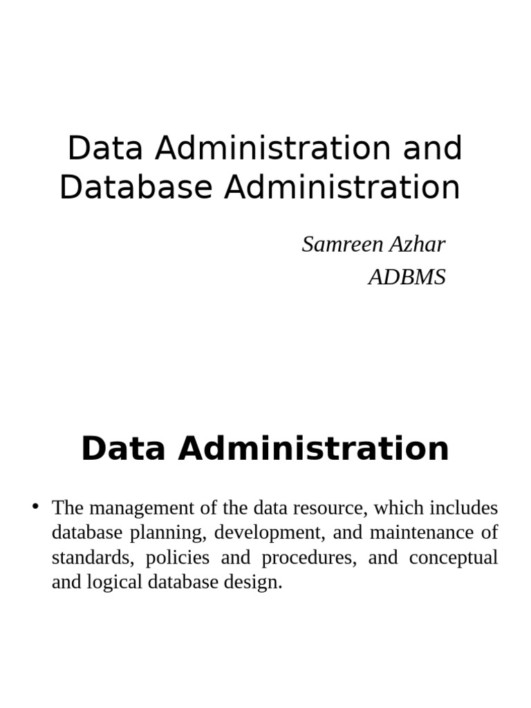 Data Administration and Database Administration | PDF | Databases | Database Design