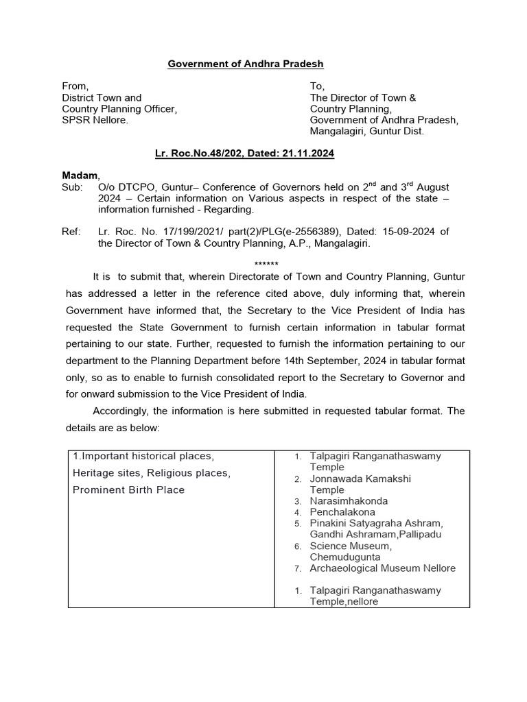 Basic Information Related To Nellore District PDF | PDF