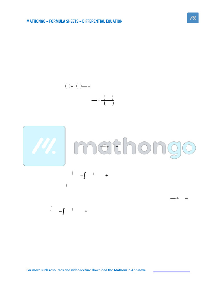 Fs Xii Differential Eqn | PDF