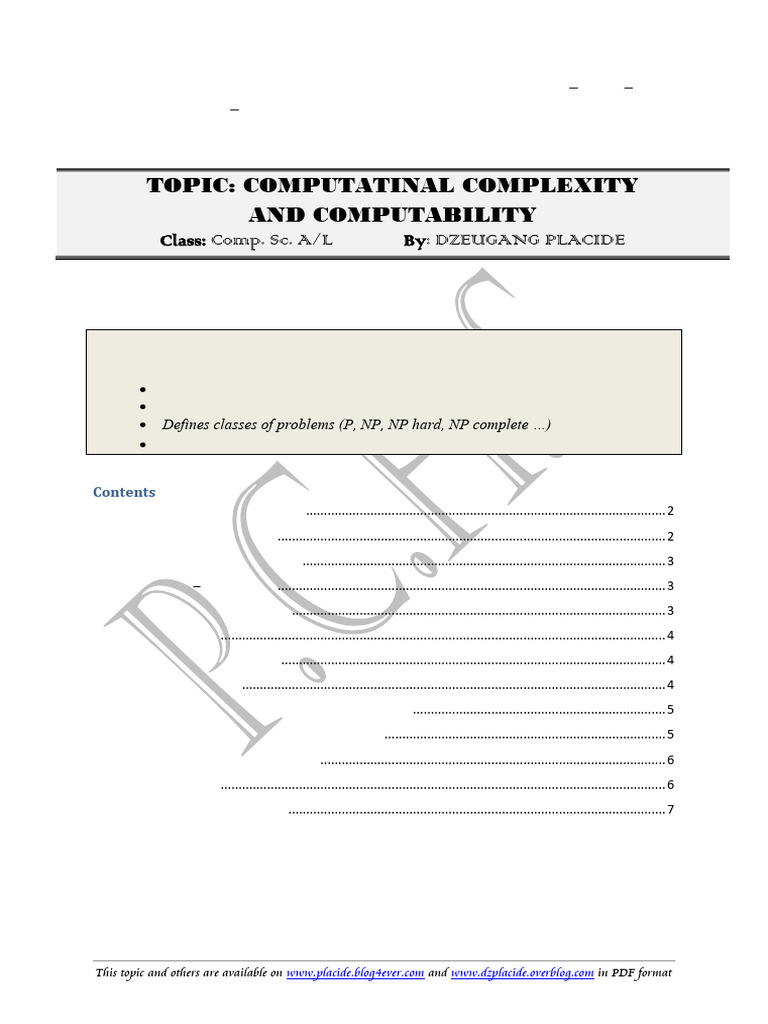 Obfcd4f4computational Complexity And Computability Secure Pdf Computational Complexity