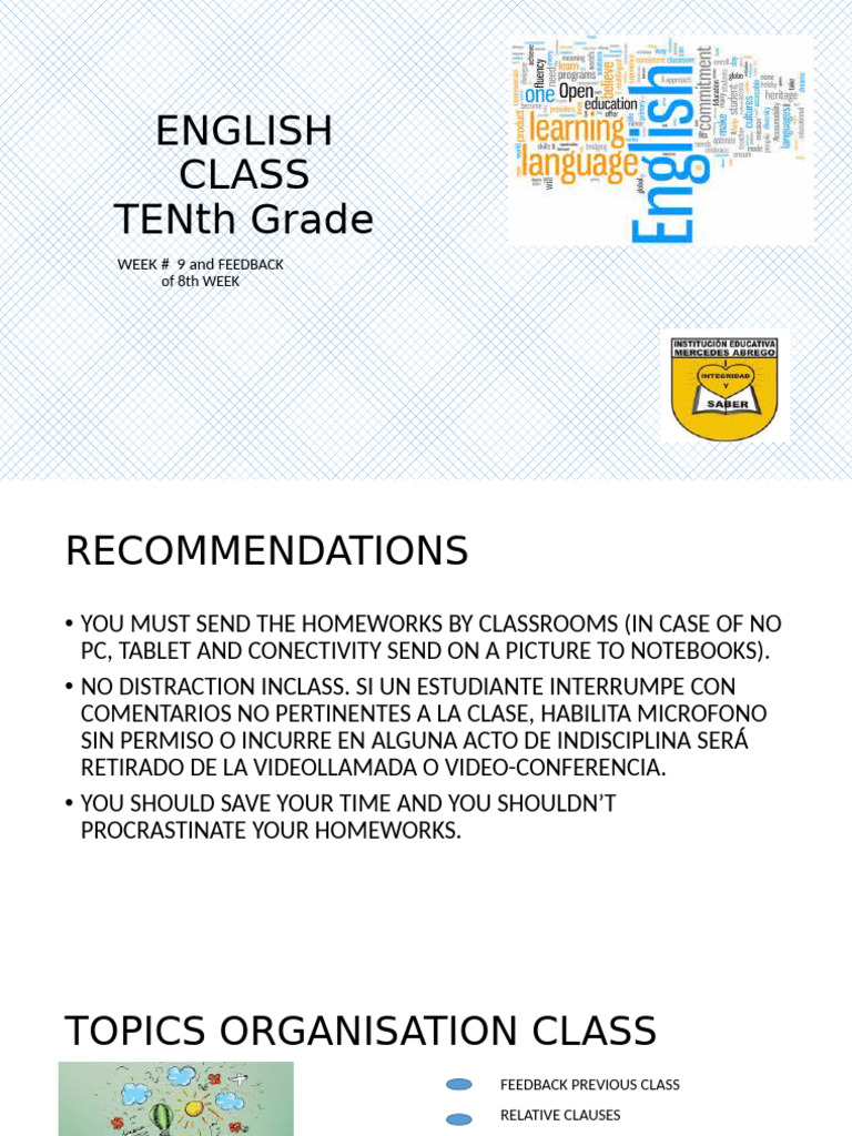 ENGLISH CLASS TENTH | PDF | Sintaxis | Lingüística