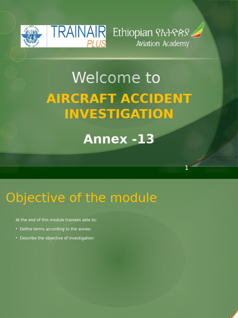 ICAO Annex 13 Report Guidelines | PDF | Aviation Accidents And ...
